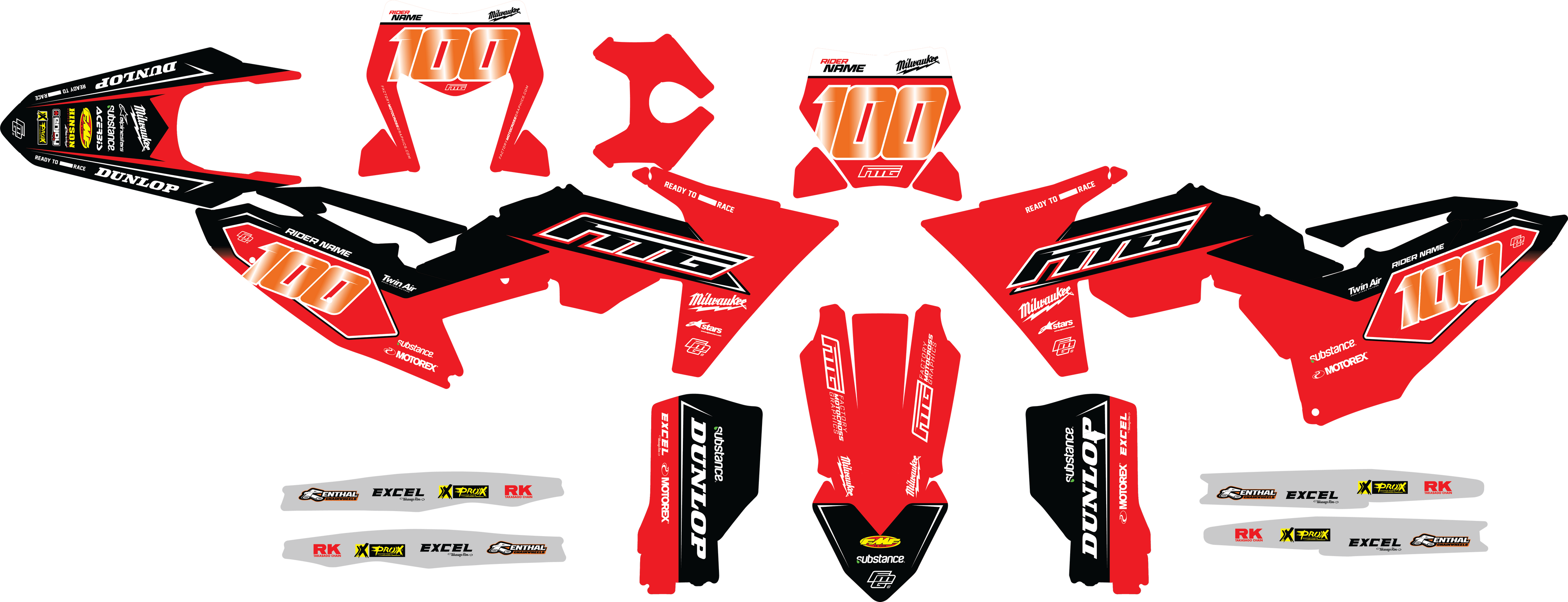 KTM Graphics Enduro MX Kit for XCF 250 XCW 250 SXF450 350 ...