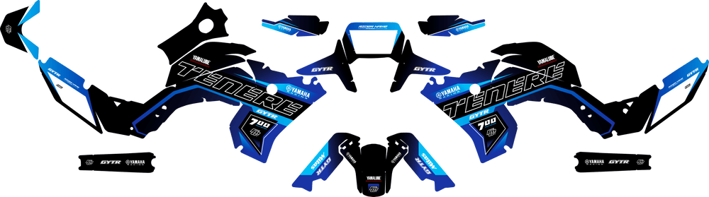 Yamaha Black & Blue Rally Graphics Tenere 700 Graphics Kit ...