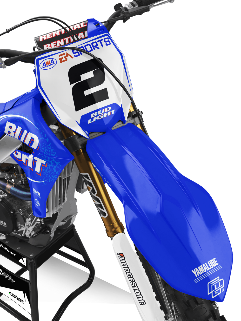 Yamaha Custom Retro Style Nardo Grey MX Graphic Decal Kit ...