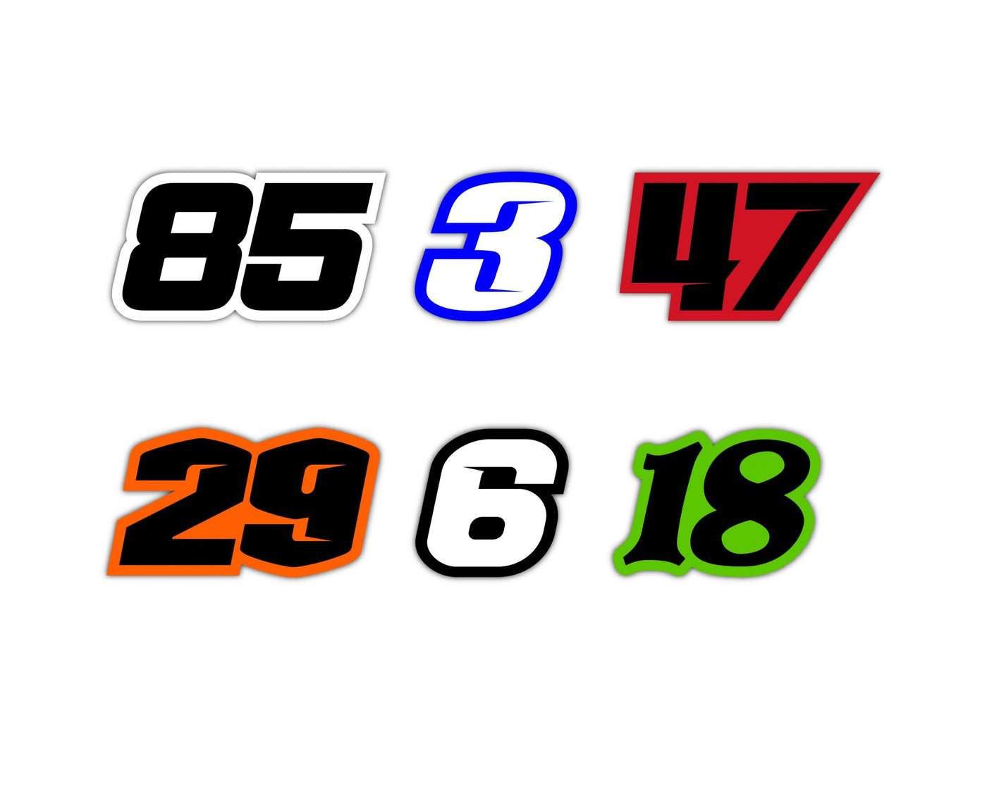 Die Cut Contour Numbers For Motocross Enduro All Models Years ...