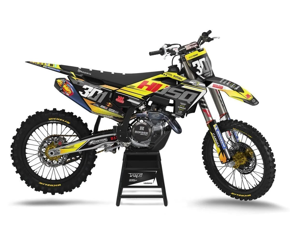 Custom Husqvarna Factory Style Motocross Enduro Graphics Kit ...