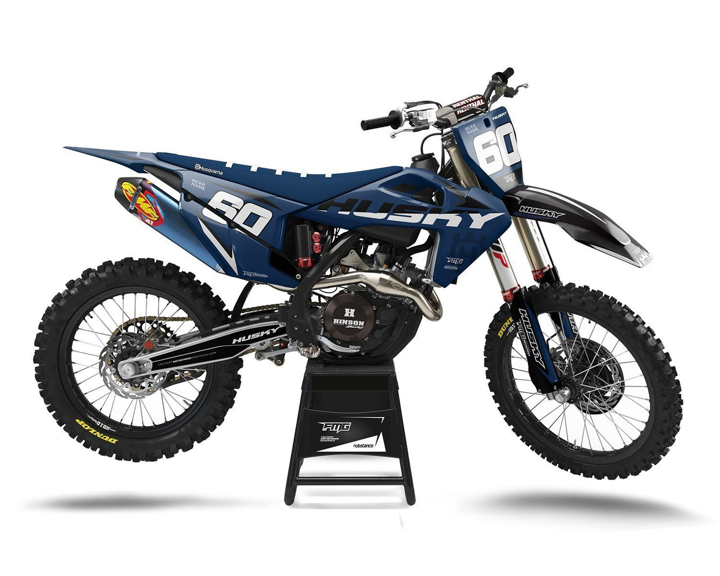 Husqvarna Custom Blue Graphics Kit - TC50 TC65 TC85 FC250 FC450 ...