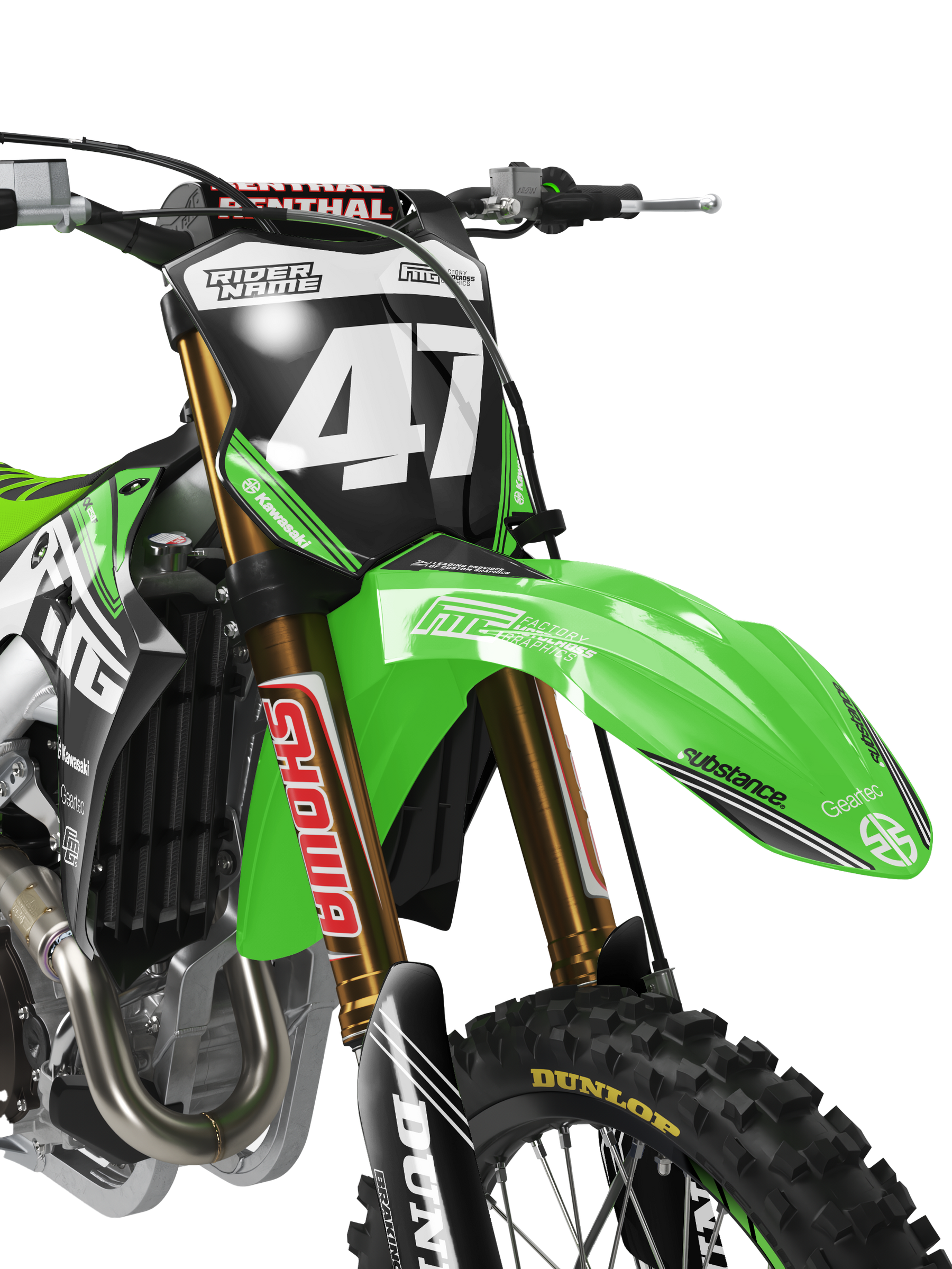 Factory Style Kawasaki Custom Motocross Graphics Kit UK 2023 ...
