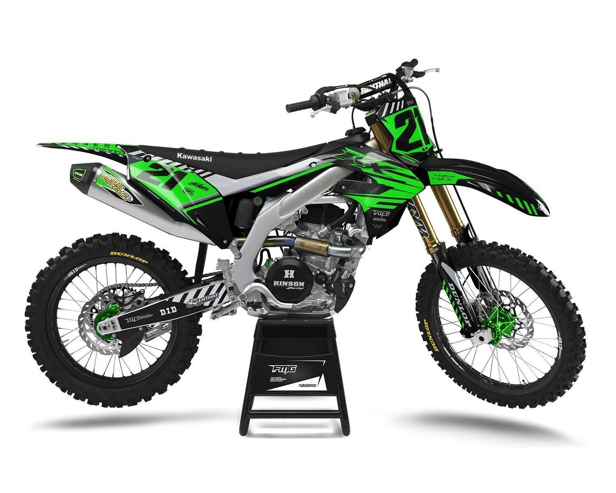 Custom Kawasaki Motocross Graphic Sticker Kit - Custom KXF Decals ...