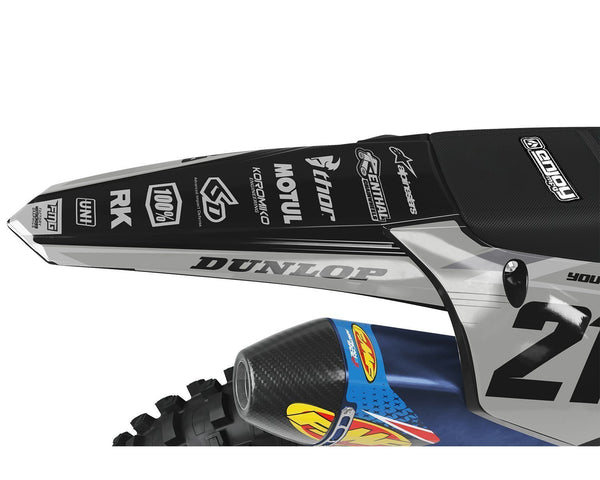 Grey Custom Kawasaki Motocross Graphics Kit KX250 KX450 KLX110 ...