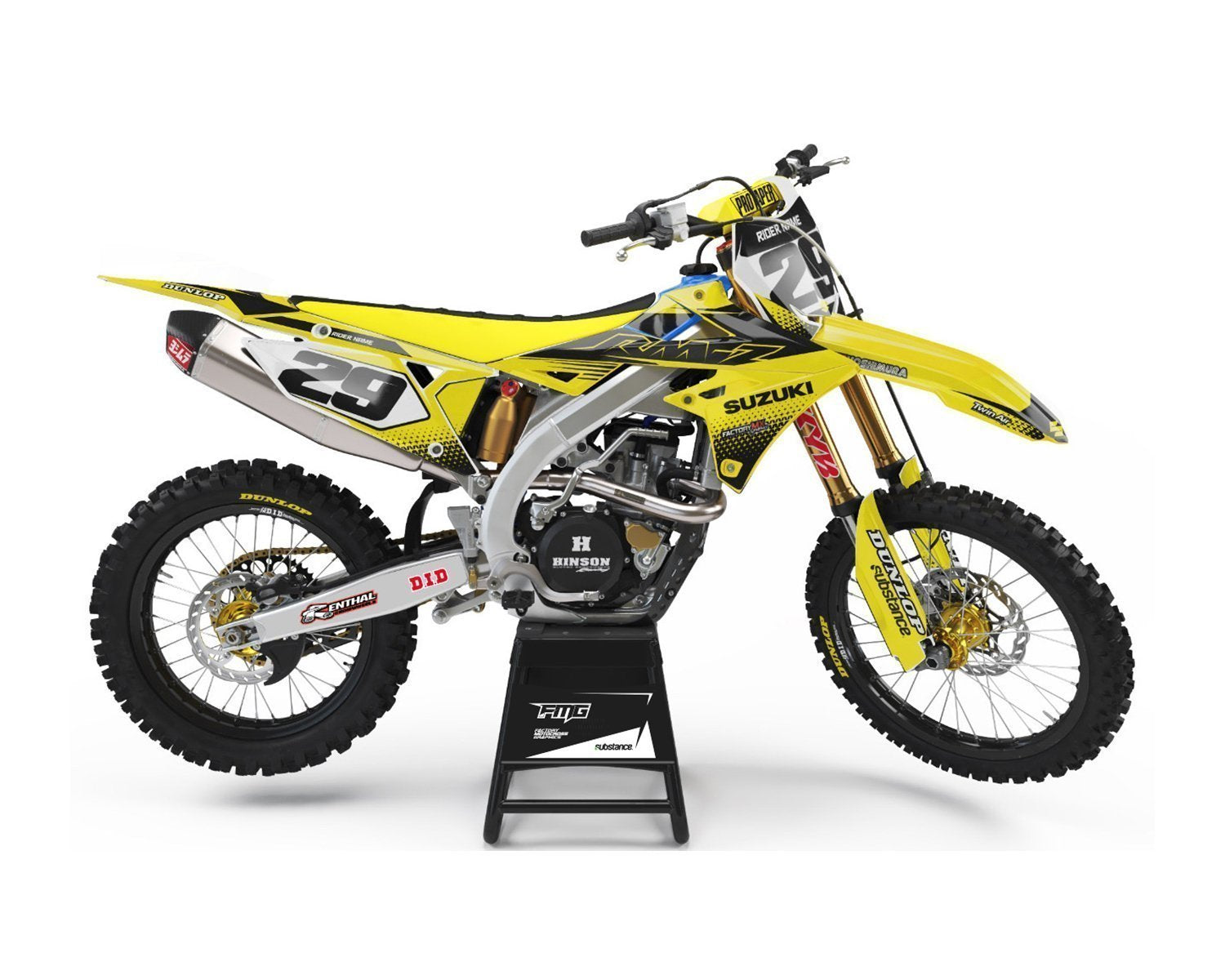 Suzuki Yellow Graphics Kit - factorymotocrossgraphics