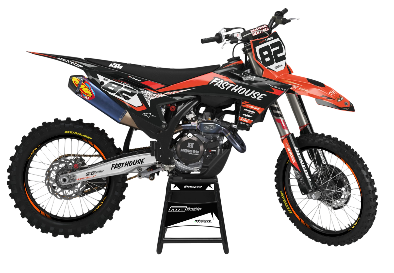 KTM Motocross Enduro MX Graphics Kit - XCF 250, XCW 250,450,350,144 ...