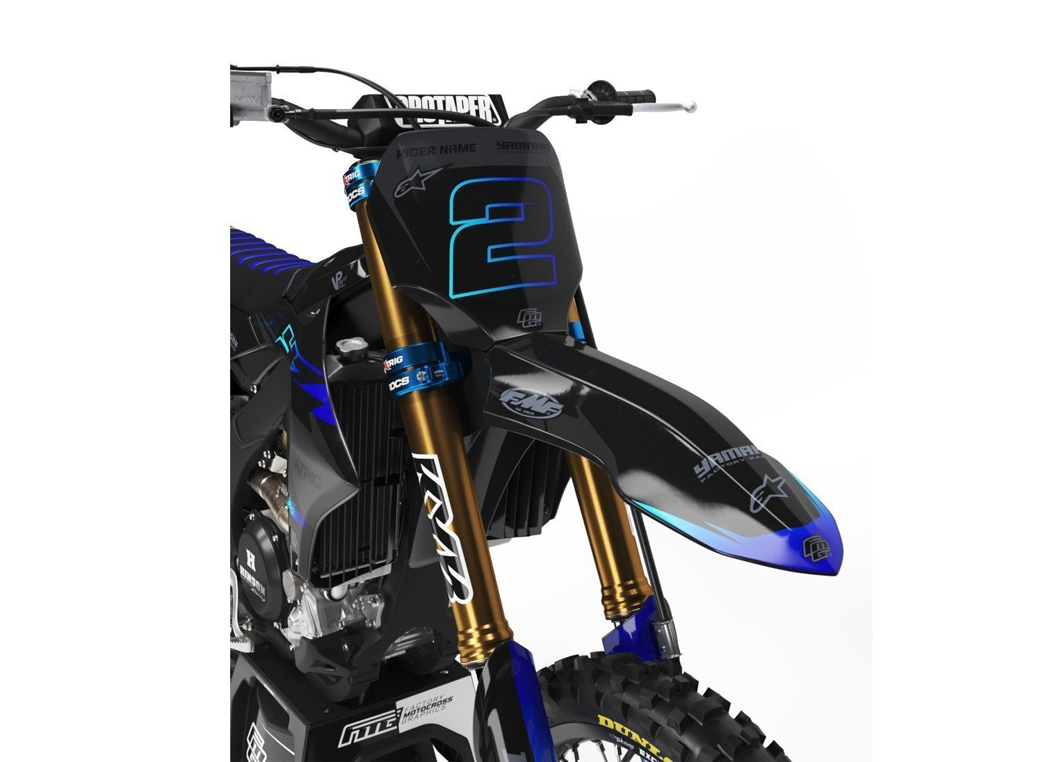 Custom Yamaha YZF250 YZF450 Black Stealth Street MX Decals ...