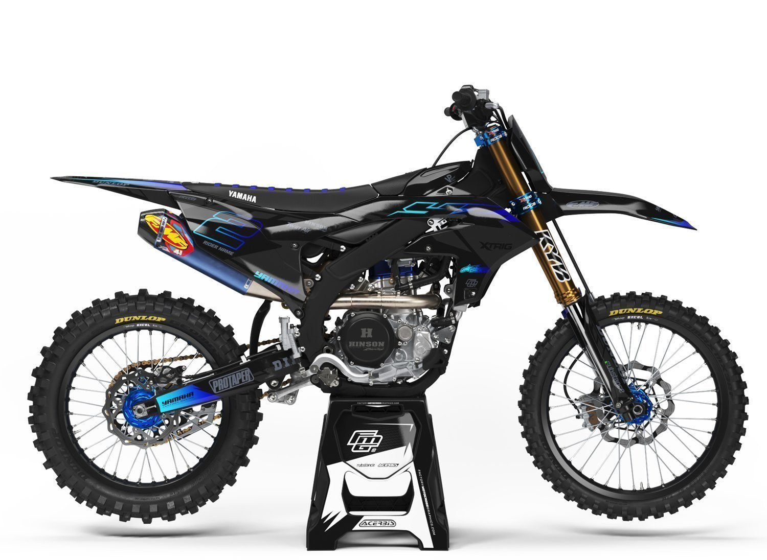 Custom Yamaha YZF250 YZF450 Black Stealth Street MX Decals - factorymotocrossgraphics