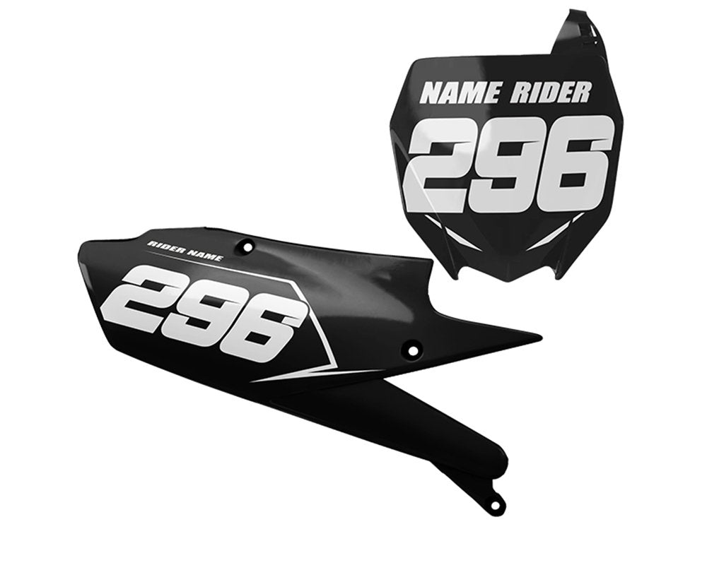 Yamaha SFC Black Motocross Graphics - Custom Black MX Number Plate ...