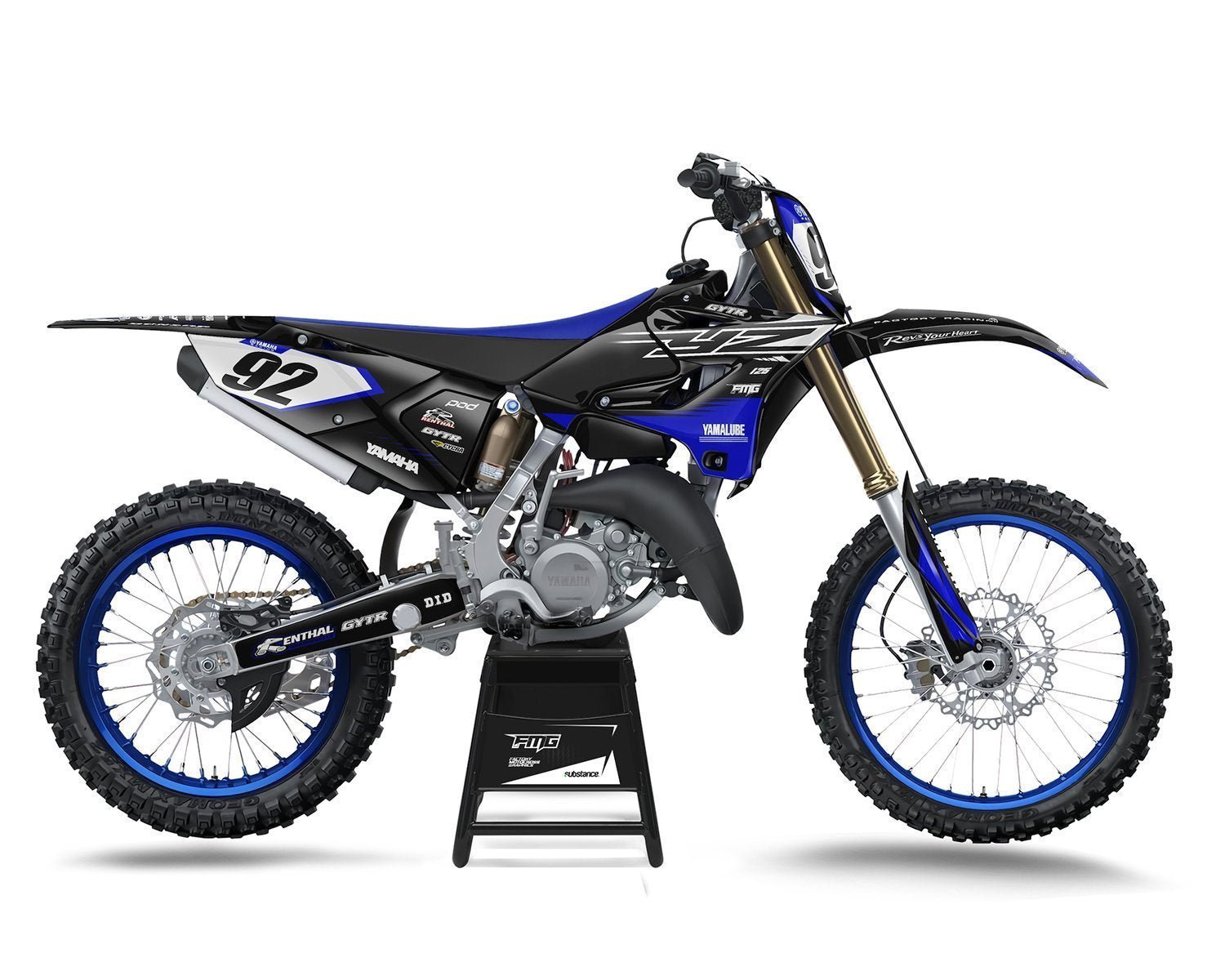Yamaha YZ Black Graphics Kit - YZ65 YZ85 YZ125 YZ250 Restyle ...