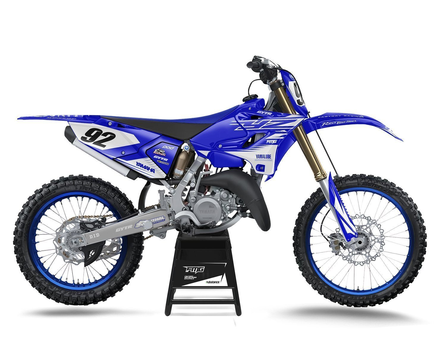YZ 125 Yamaha YZ Blue Graphics Kit - For All Models And Years ...