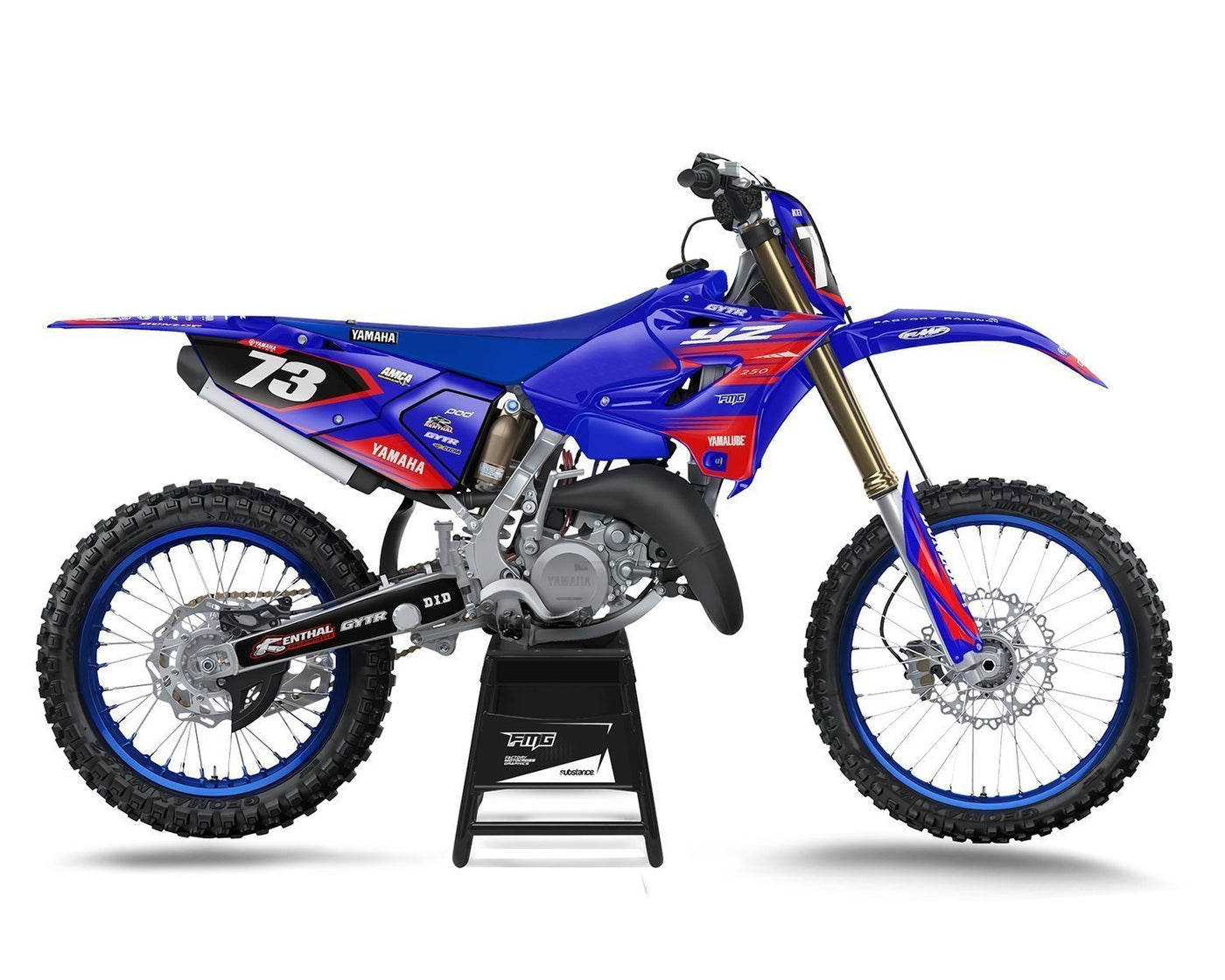 YZ Yamaha Custom Blue Red MX Graphics - For Restyle YZ ...